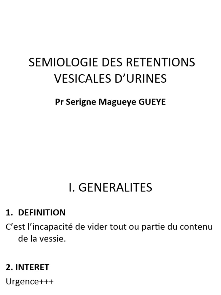 Globe vésical et rétention urinaire | PDF | Prostate | Incontinence ...