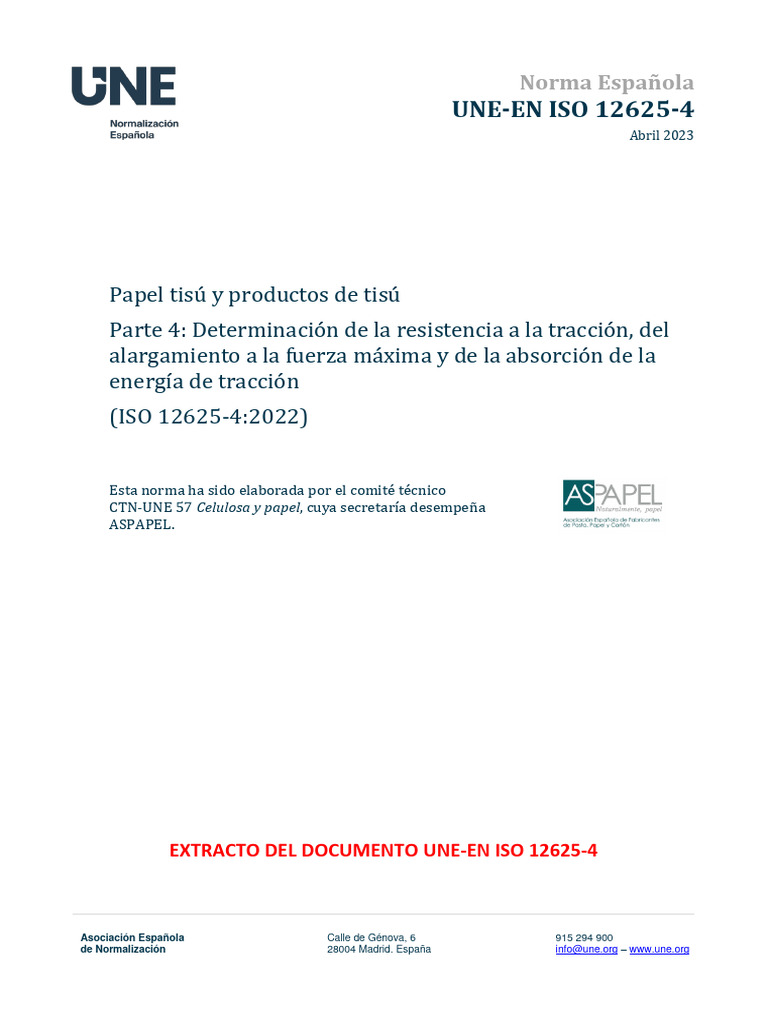 (Ex) Une-En Iso 12625-4 2023 | PDF | Papel | Ciencias fisicas