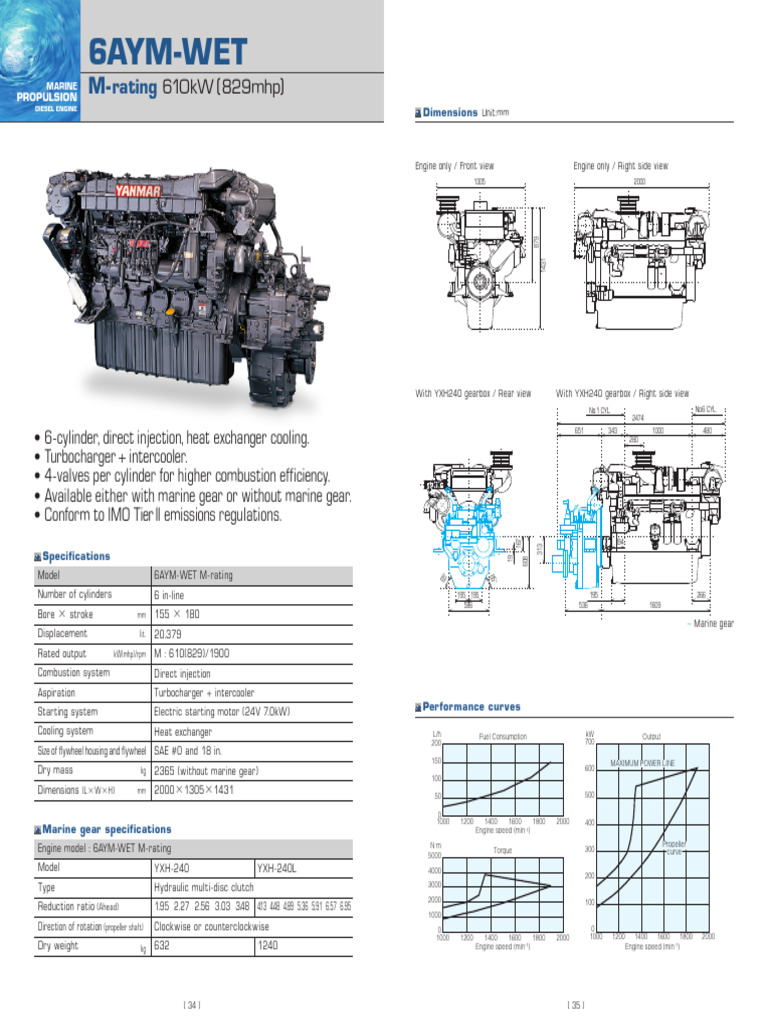 6aym Wet | PDF | Diesel Engine | Engines