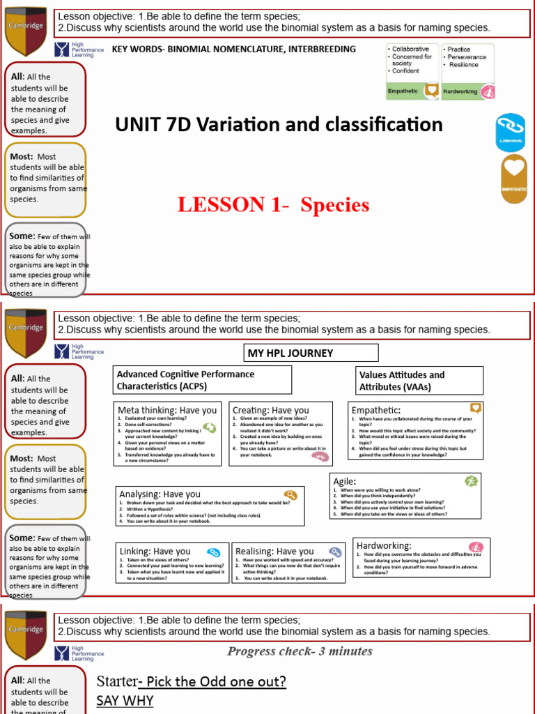 Lesson-1 Species | PDF | Species | Knowledge