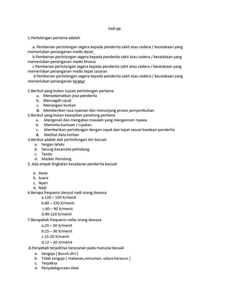 Soal PP | PDF | Kesehatan Holistik