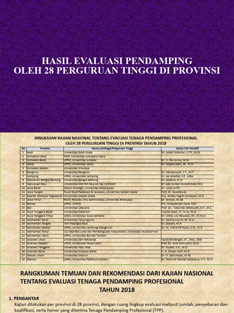 Evaluasi Pendamping - Program Peningkatan Kualitas Pendampingan - P3PD - Khairul - BAPPENAS | PDF