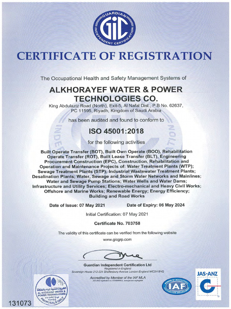 Awpt Iso 45001-2015 Exp - 06052024 | PDF