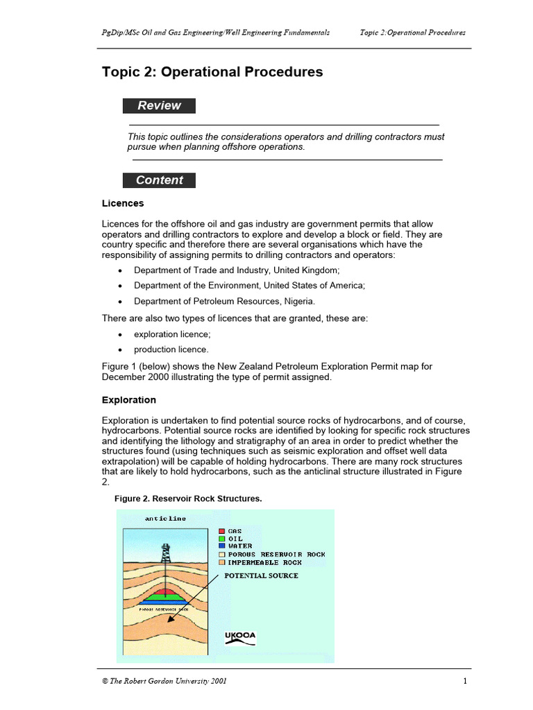 Topic 2 - Operational Procedures | PDF | Hydrocarbon Exploration ...