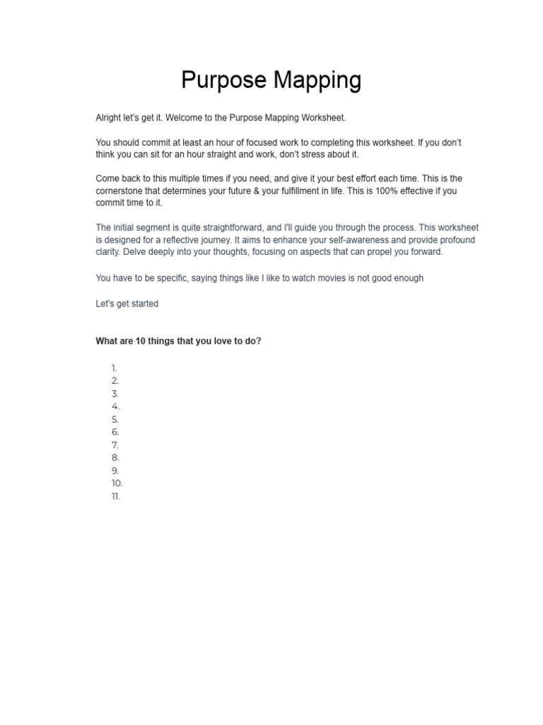 Purpose Mapping | PDF | Psychology | Cognitive Science