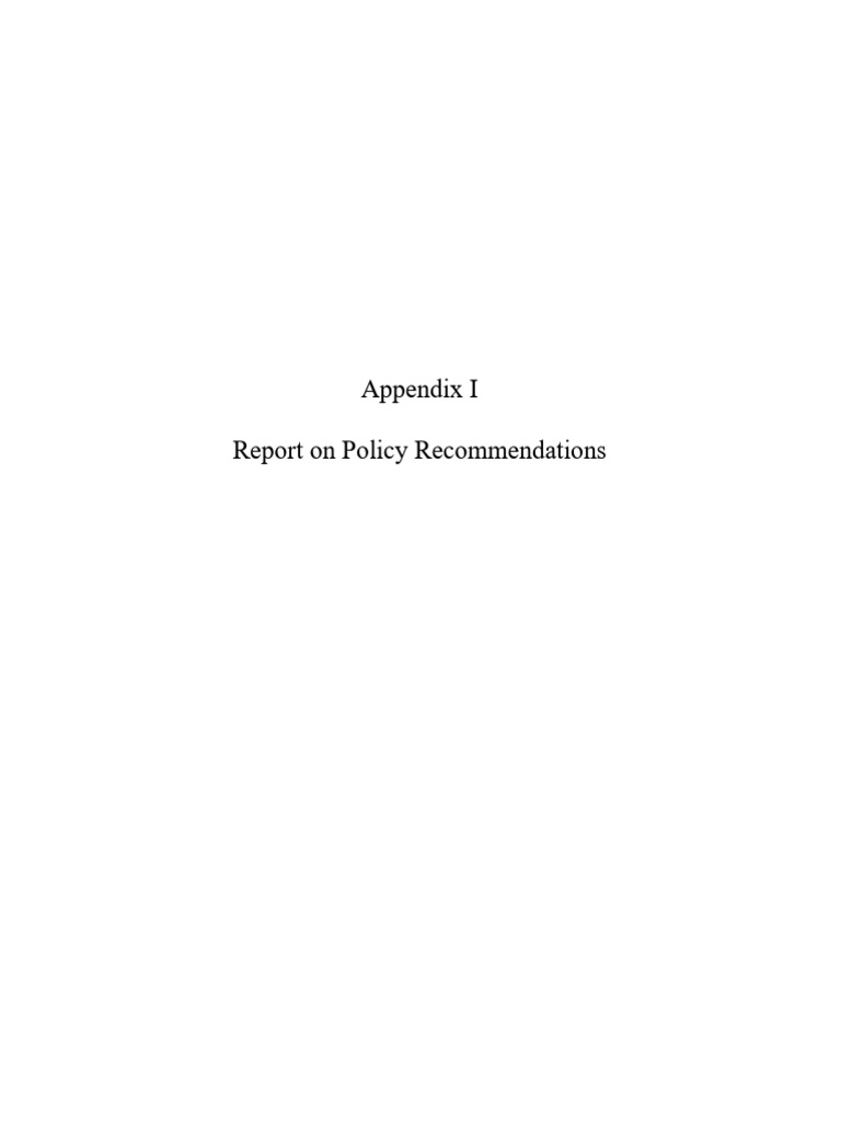 Appendix I - Report On Policy Recommendations | PDF | Art | Computers