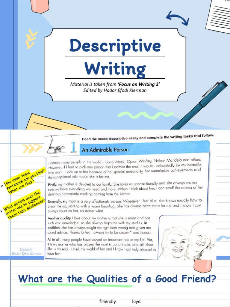 Writing a Descriptive Essay on Friendship | PDF | Verb | Word