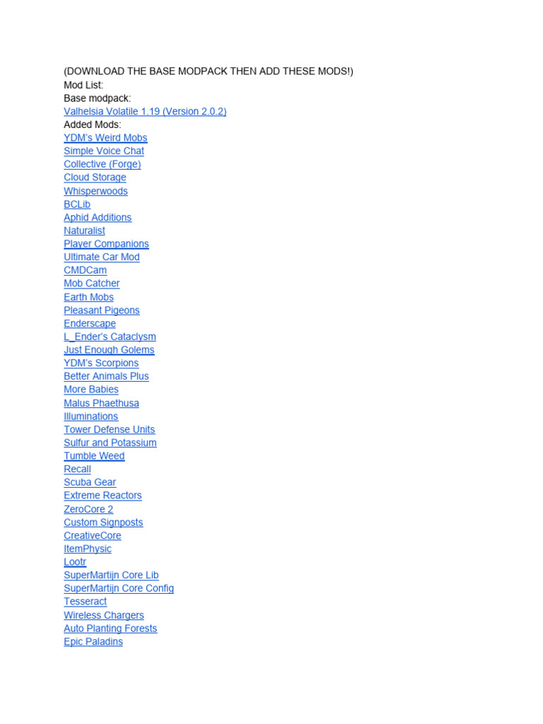 Mod List For Joshemve Minecraft Modded 1.19 | PDF | Young Adult