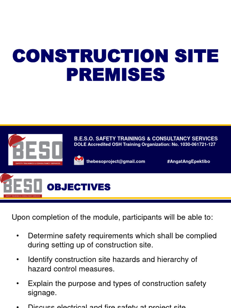 Topic 5 - Construction Site Premises | PDF | Housekeeping | Fires