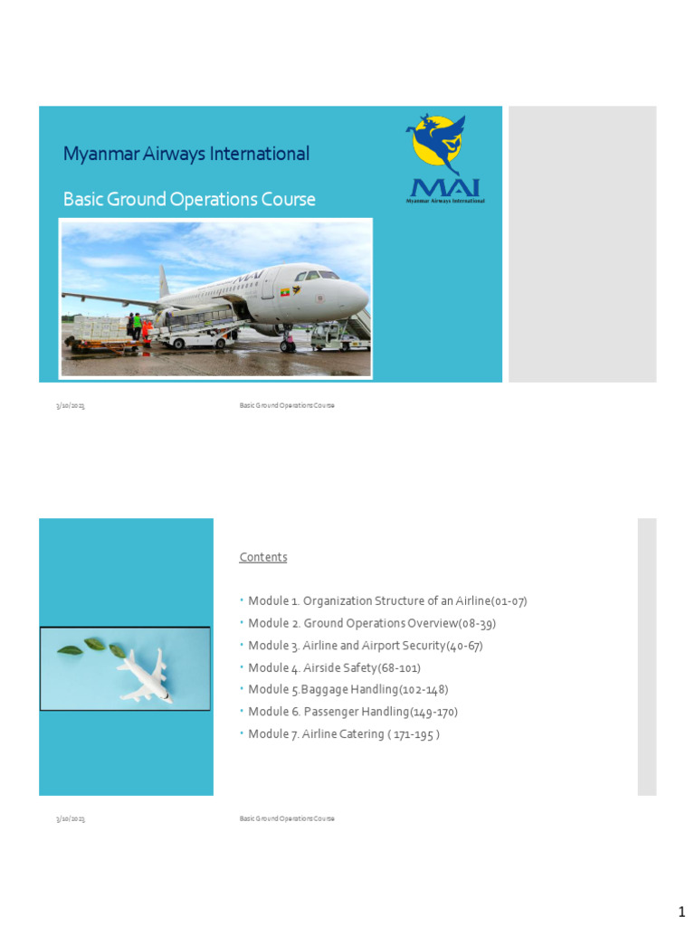 Basic Ground Operations Training Course | PDF | Airport | Airport Security
