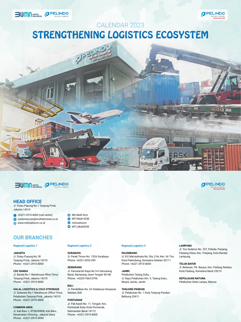 MTI Multi SCM 2023 Logistics Calendar | PDF | Cargo | Logistics
