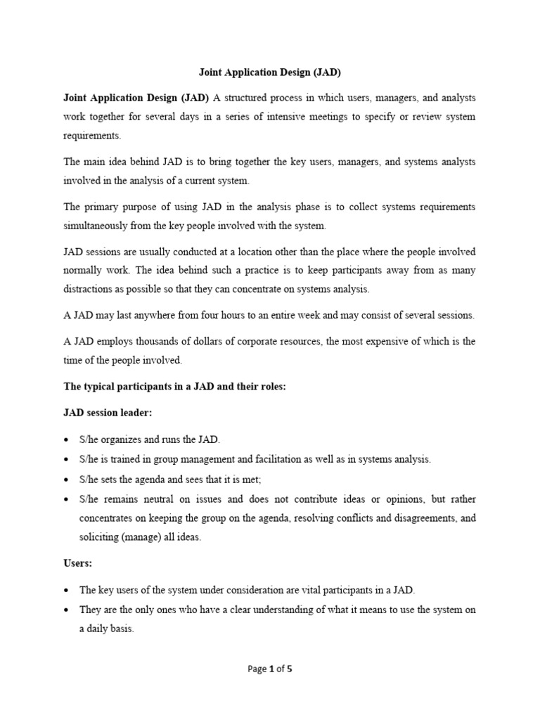 Week 7 - Joint Application Design (JAD) | PDF | Software Prototyping ...