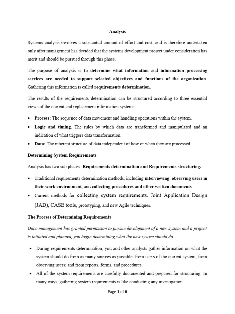 System Requirements Analysis Guide | PDF | System | Information