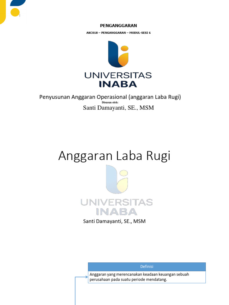 Modul 6 Anggaran Laba Rugii Edit | PDF