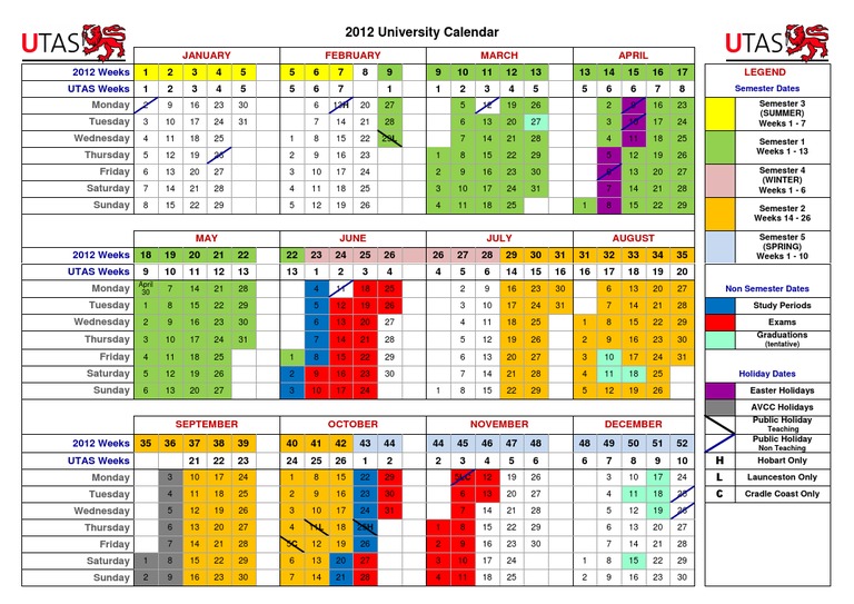 2012 UTAS Calendar | PDF | Language Arts & Discipline | Science ...