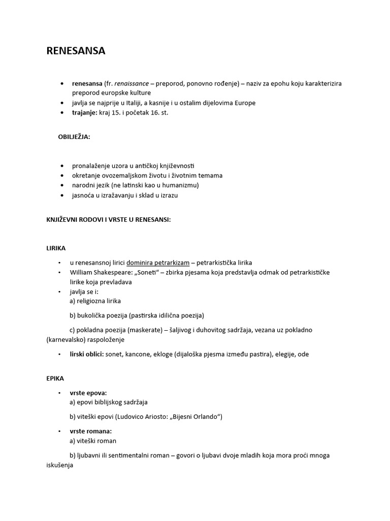 Renesansa, Tragedija I Hamlet | PDF