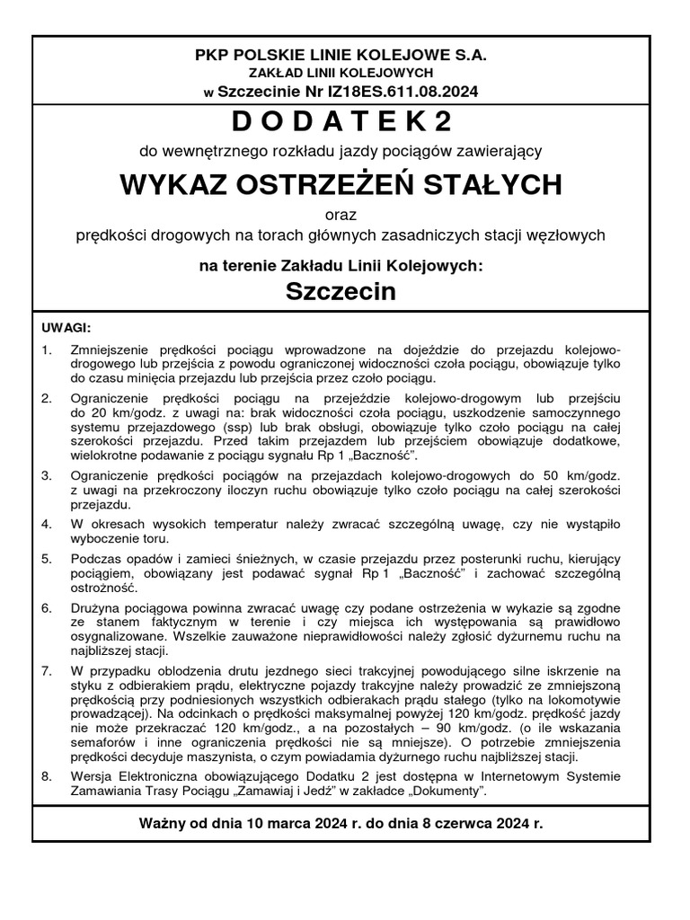 IDDE8 Dodatek 2 IZ Szczecin Z Popr 12 Od 27 V 24 | PDF