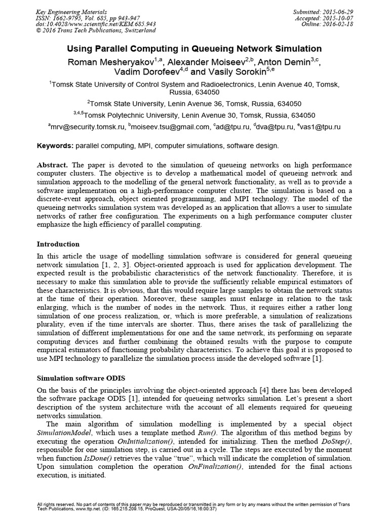 Using Parallel Computing In Qu Pdf Simulation Parallel Computing 7112