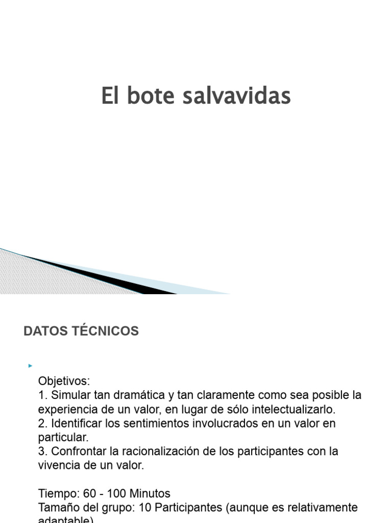 Actividad El Bote Salvavidas | PDF