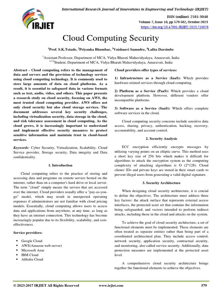 Cloud Computing Security | Download Free PDF | Cloud Computing | Security