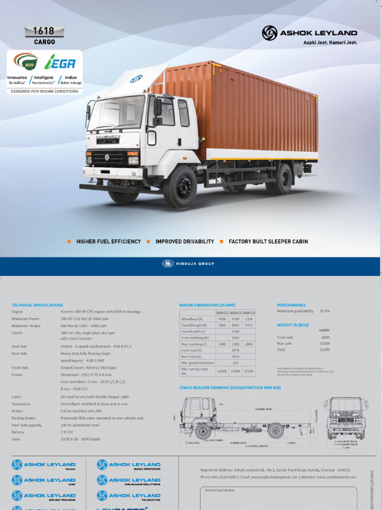 Tusker Super 1618 Chassis - Bs4 | PDF