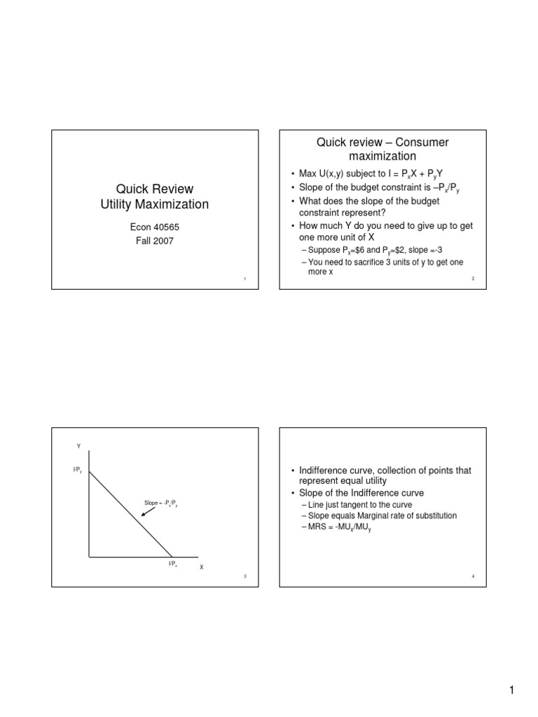 Utility Maximization Pdf Utility Microeconomics