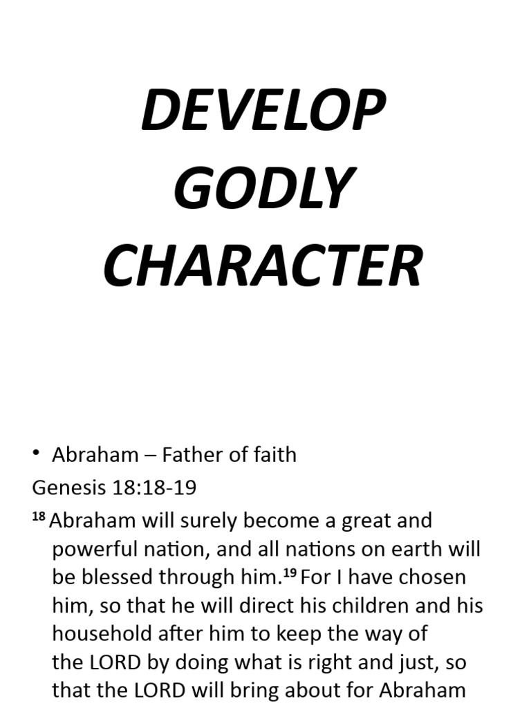 Develop Godly Character | PDF | Abraham | Isaac