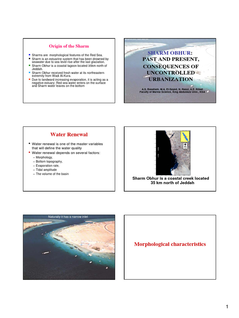 Sharm Obhur Past and Present Consequences of Uncontrolled Urbanization ...