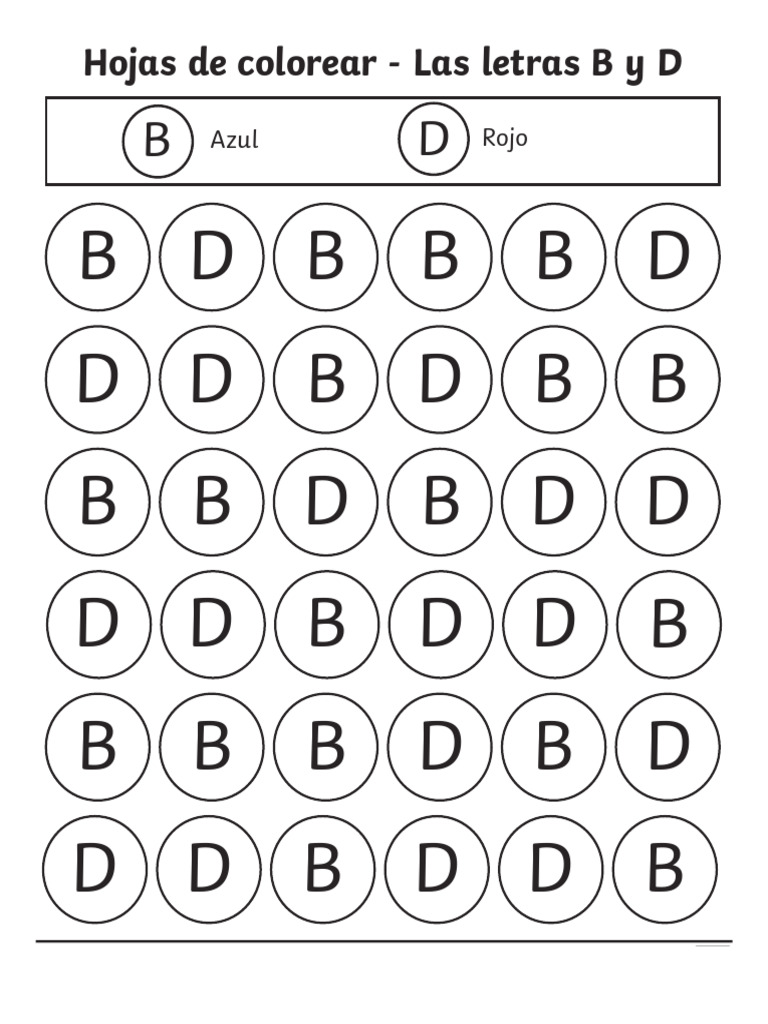 Hojas de colorear letras B, D, H, N, J, I, U, P, Q | PDF | Color ...