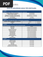 Agua Hoja de Seguridad | PDF | Agua | Solubilidad