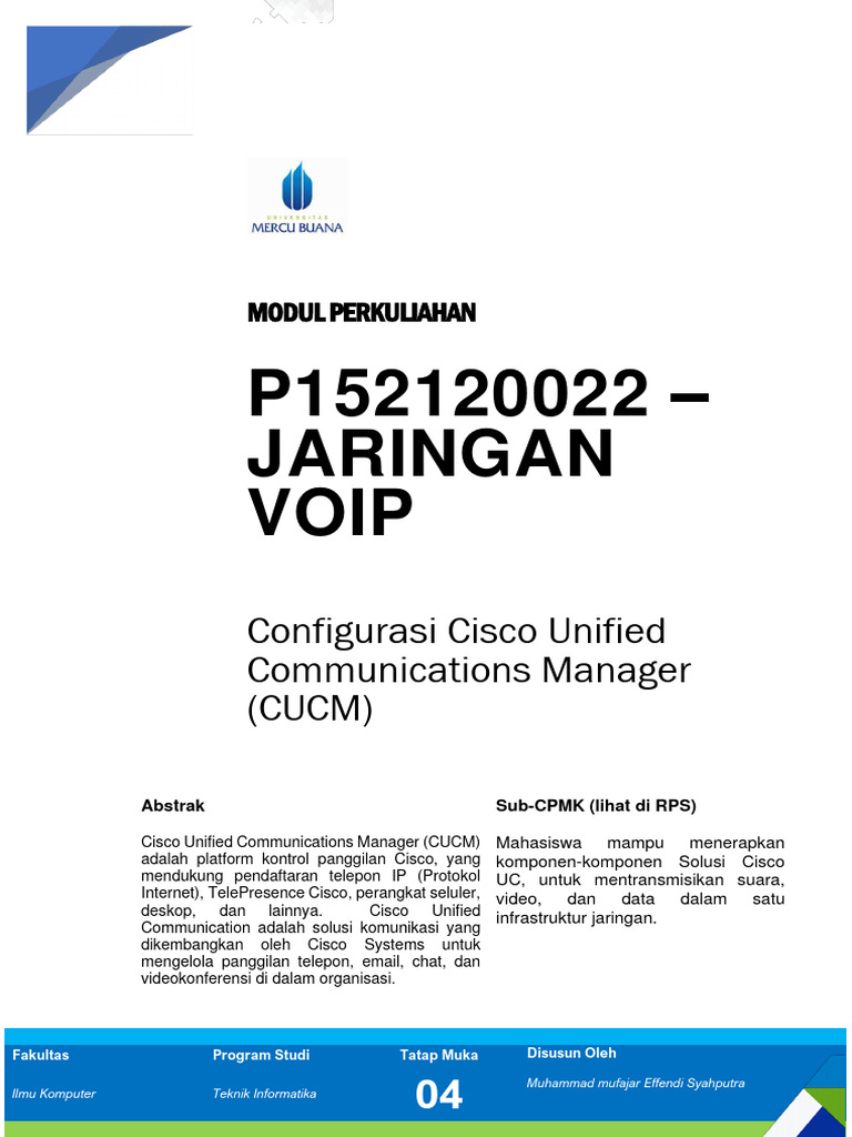 Pelatihan Cisco CUCM untuk VoIP | PDF
