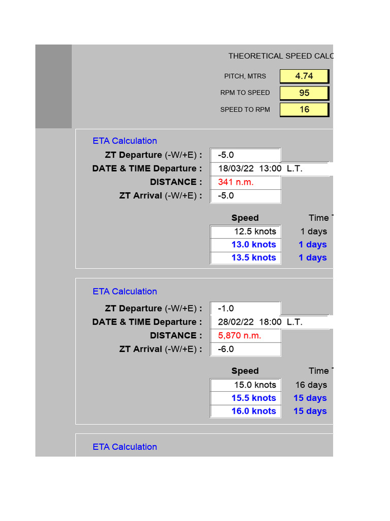 Voyage Calculator | PDF