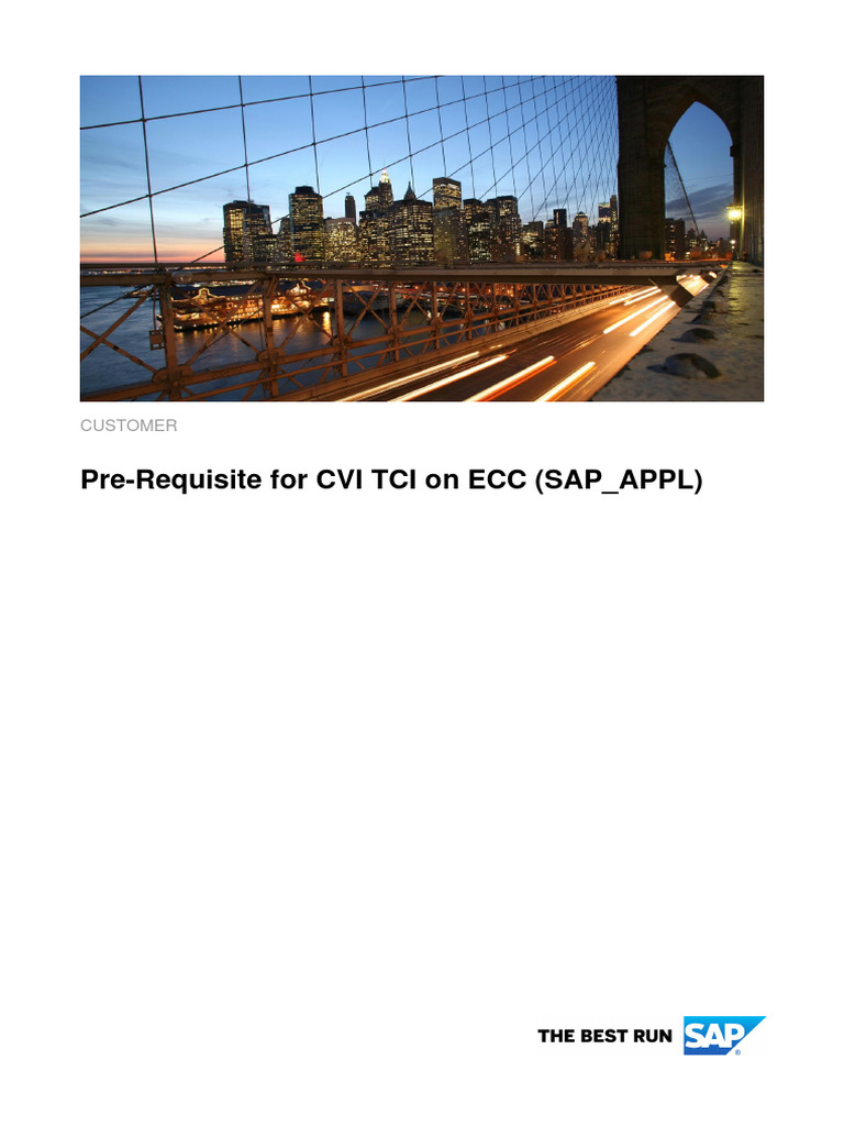 Pre-Requisites for TCI on SAP_APPL 618 | PDF | Software | Computer Science