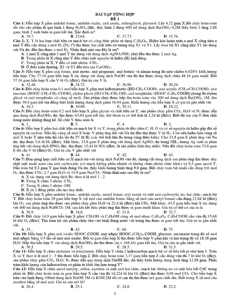 Bai T P T NG H P NC 12 | PDF