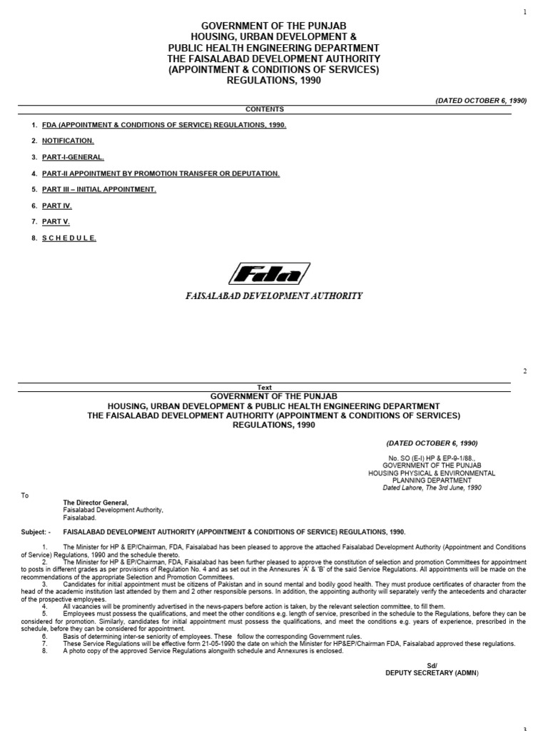 FDA REGULATION,1990 (Final with amendments) | Download Free PDF | Employment | Probation