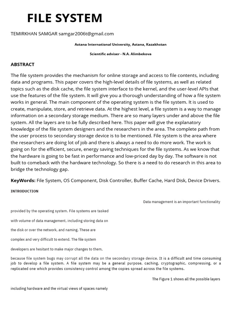 File System | PDF | Hard Disk Drive | Disk Storage
