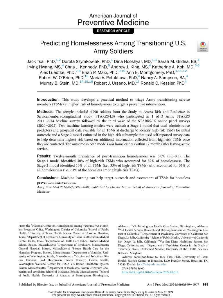 Kessler 2024 06 Homelessness | PDF | Sampling (Statistics) | Dependent ...