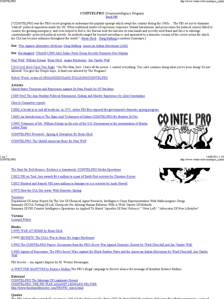 COINTELPRO: FBI's Secret Repression Tactics | PDF | Federal Bureau Of ...