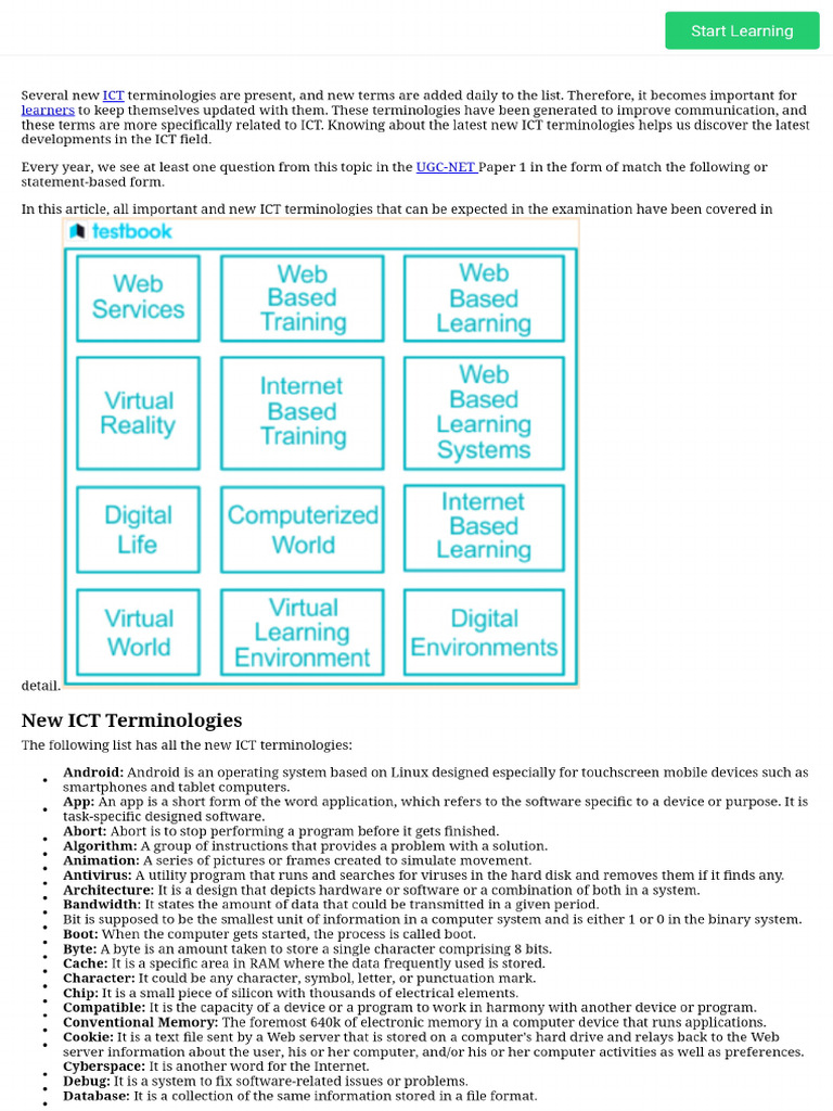 New ICT Terminologies_ All important terminologies for Exams! | PDF