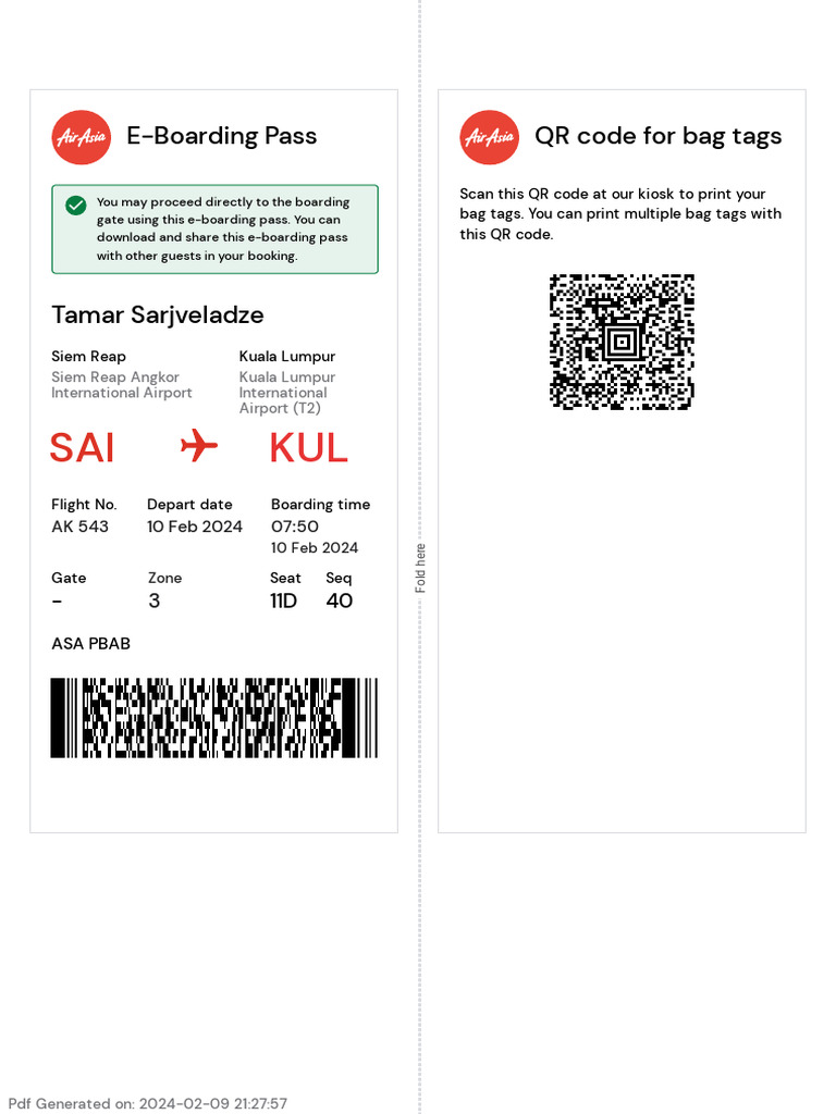 E-Boarding Pass QR Code For Bag Tags | PDF | Naming Conventions | Encodings