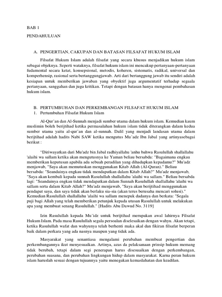 Resume Bab 1 Filsafat Hukum Islam | PDF | Agama & Spiritualitas
