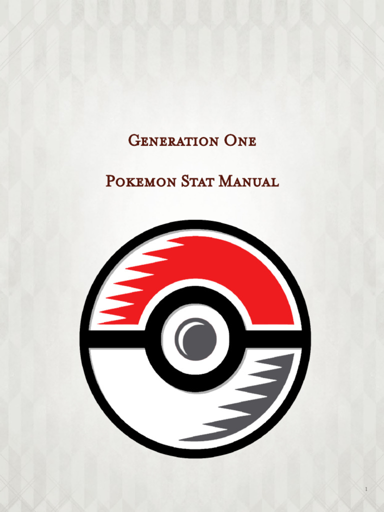Gen 1 Pokémon Stats and Learnsets | PDF