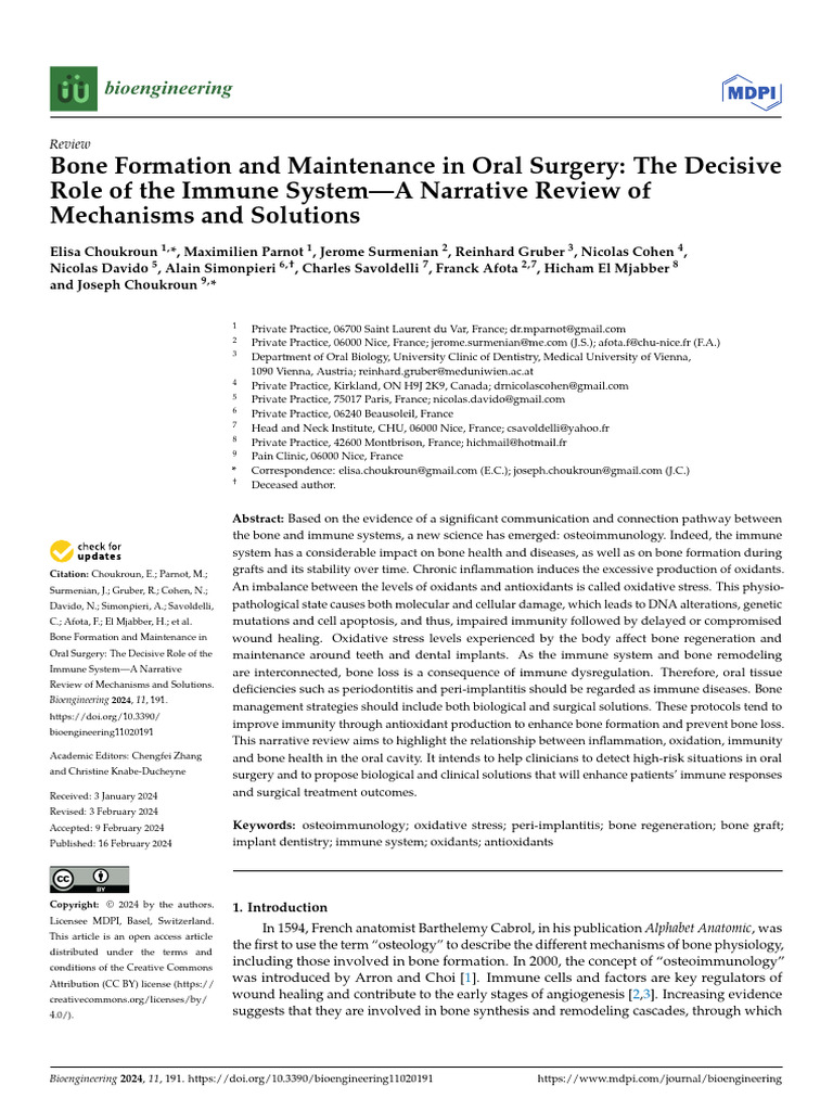Bioengineering 11 00191 | PDF | Reactive Oxygen Species | Immune System