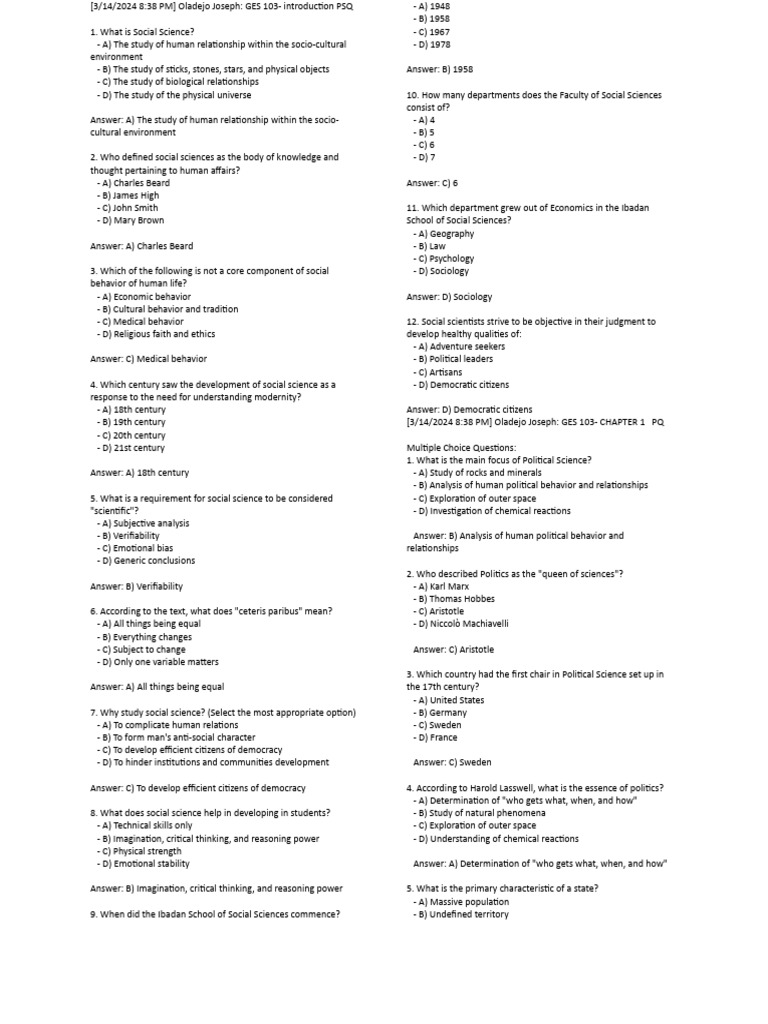 Ges 103 PQ | PDF | Government | Democracy