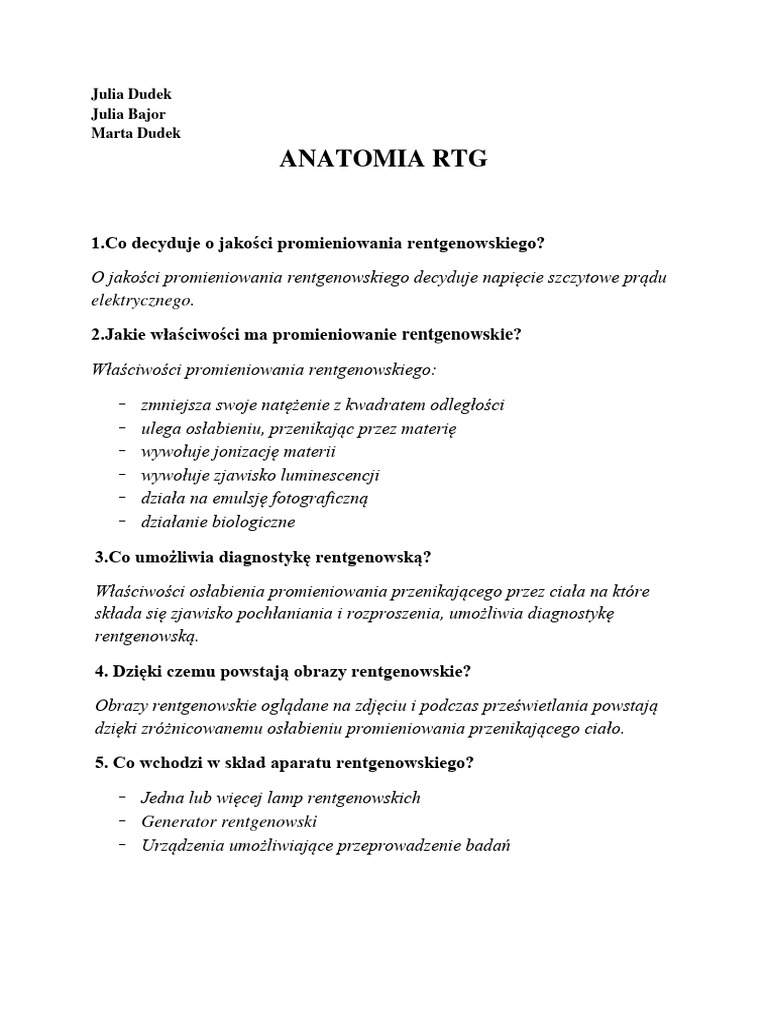 Anatomia RTG | PDF