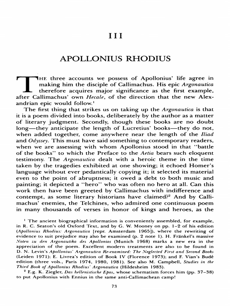 Apollonius Rhodius | PDF | Jason