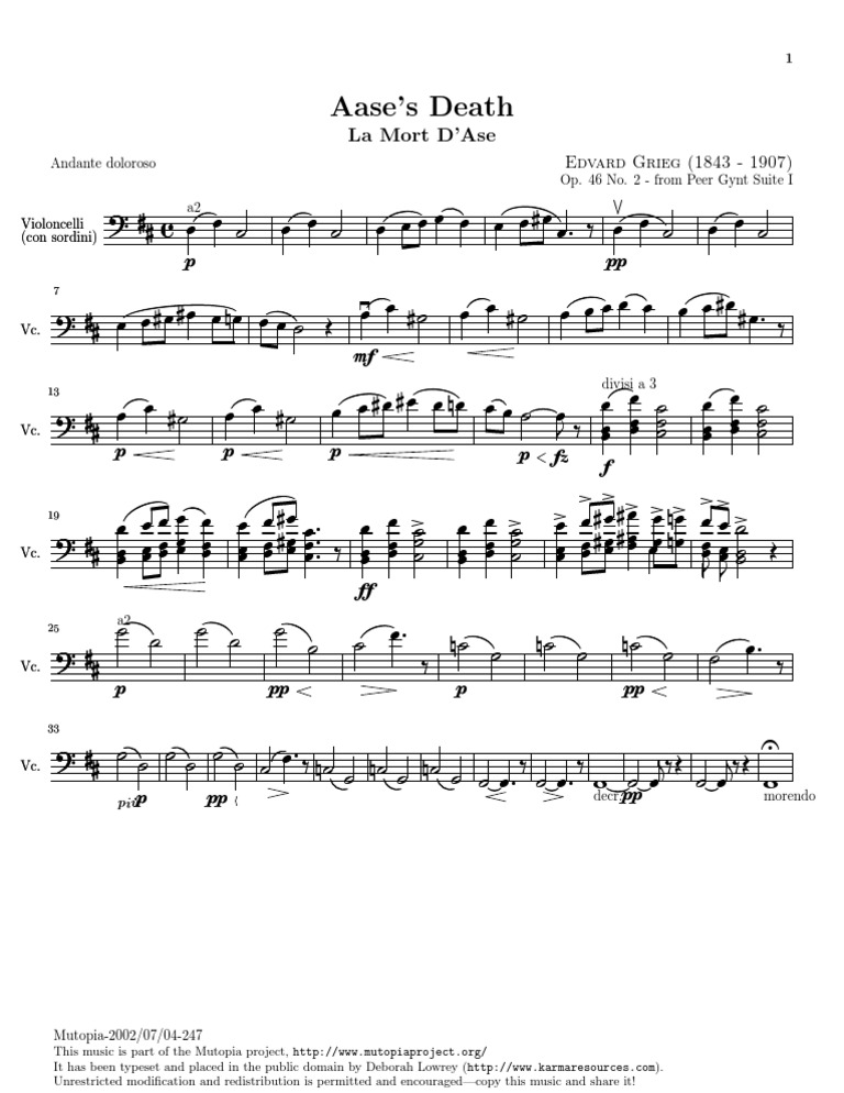 Aase's Death by Edvard Grieg | PDF