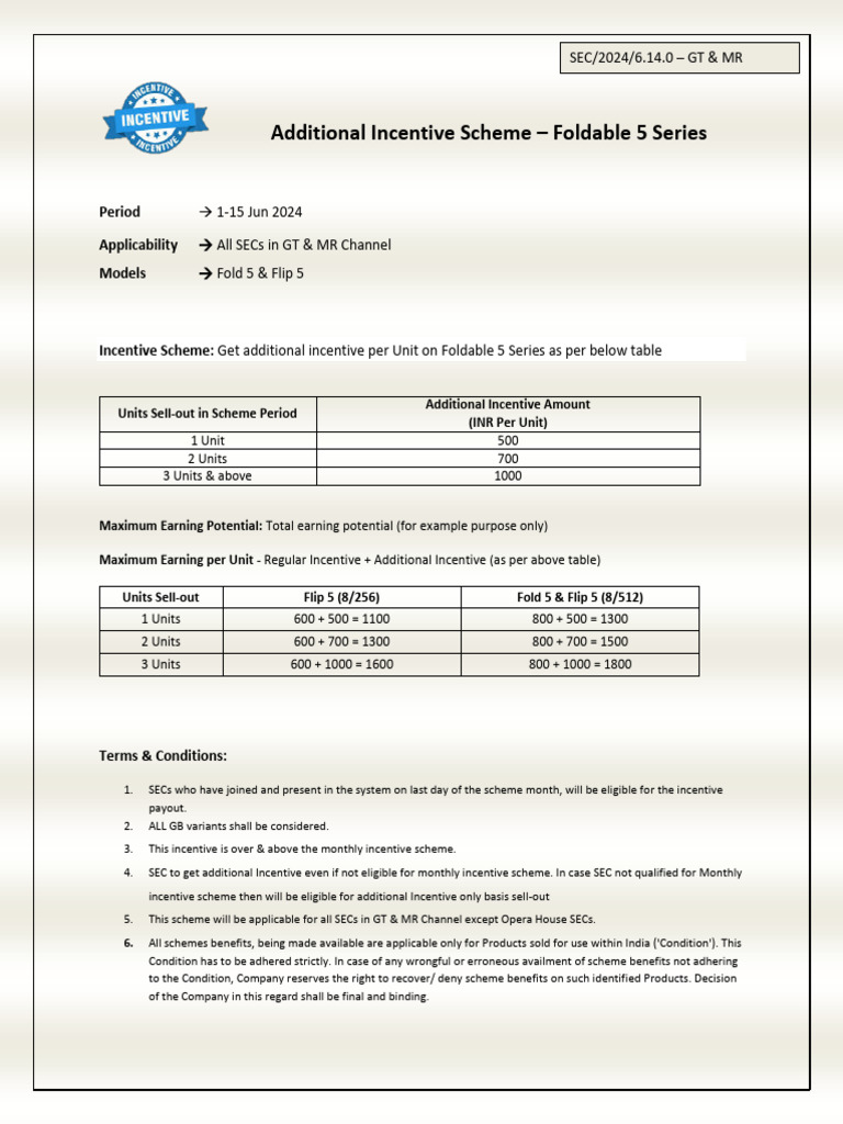 6.14 - SEC Additional Incentive Scheme Jun 24 - Foldable 5 Series | PDF ...