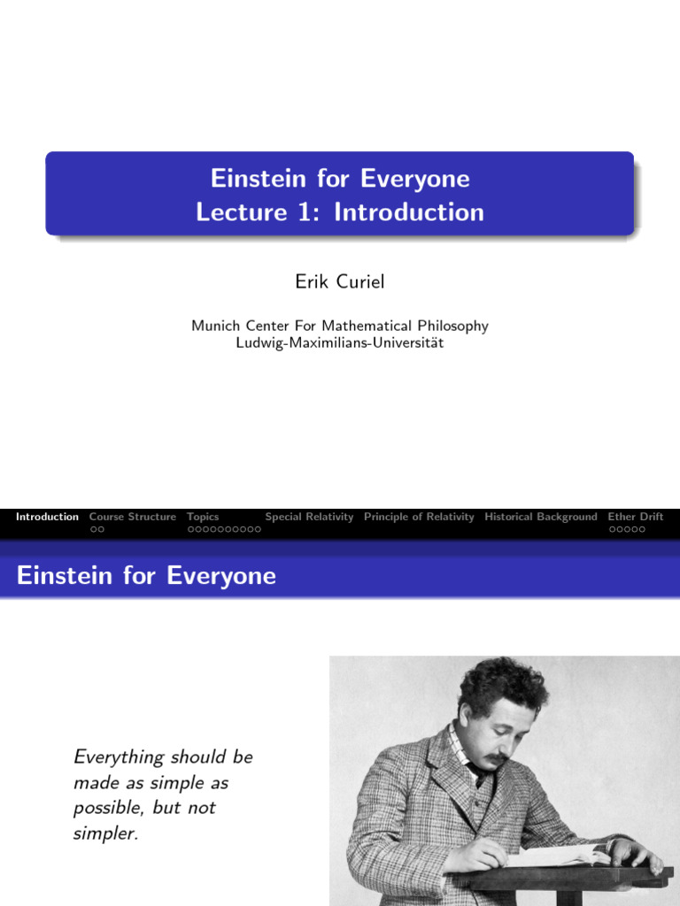 einstein-lecture-01-intro | Download Free PDF | General Relativity ...