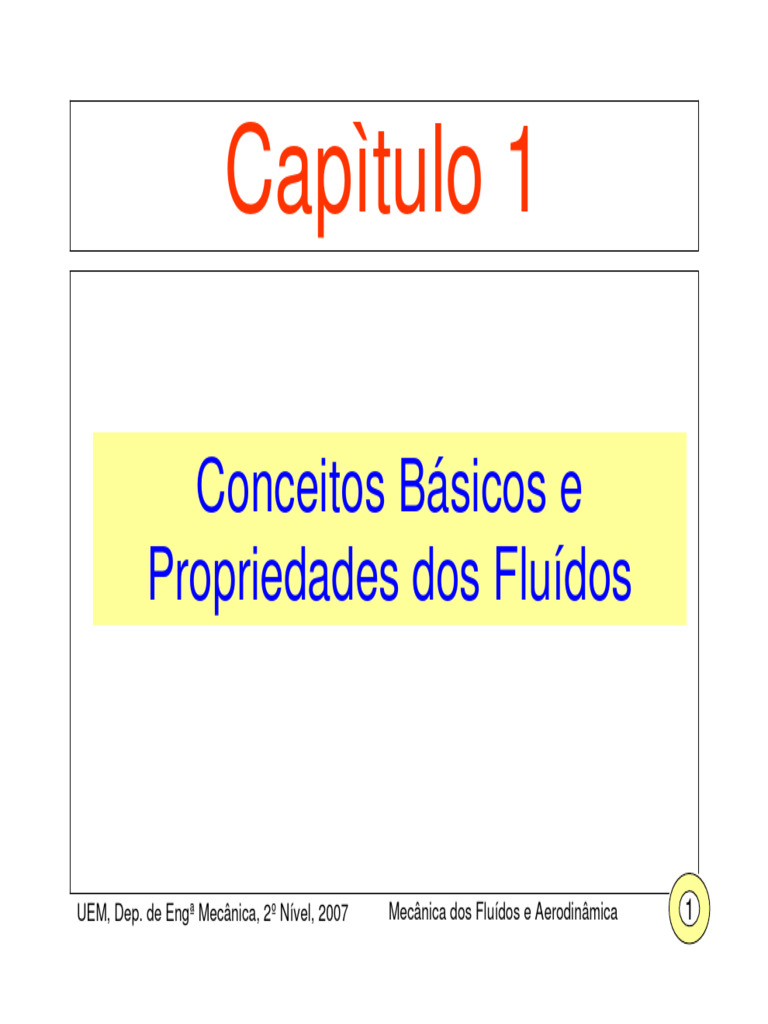 Capitulo1_Conceitos_Basicos_e_Propriedades_dos_Fluidos | PDF | Tensão superficial | Densidade